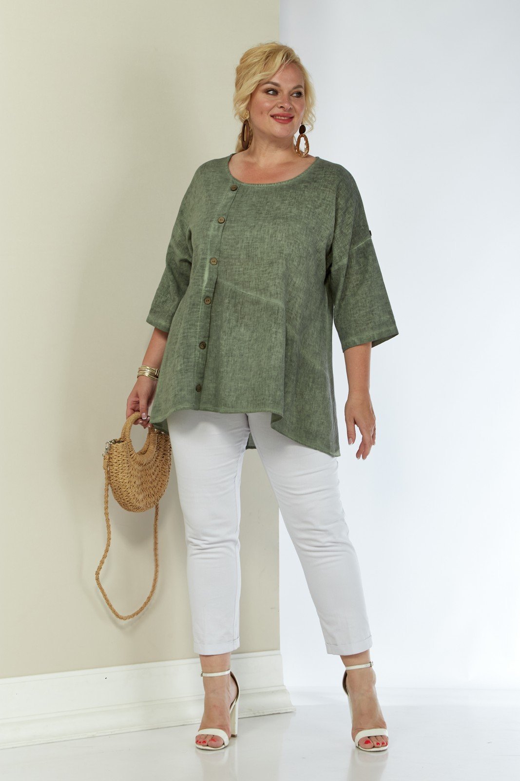 Туника 4063 олива Shetti купить в интернет магазине | в наличии